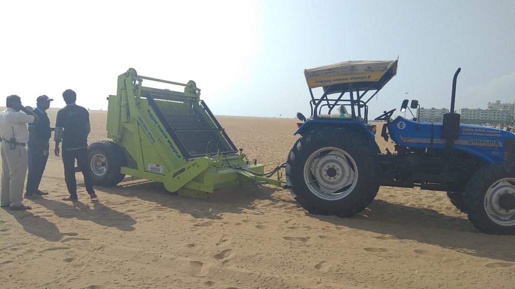 MYLAPORE TIMES - New beach cleaning machines starts operating at Marina.